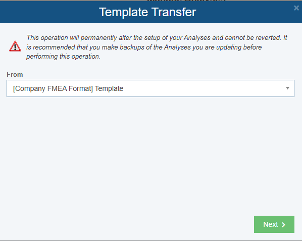 What happens when I update or change a custom Relyence FMEA Analysis ...