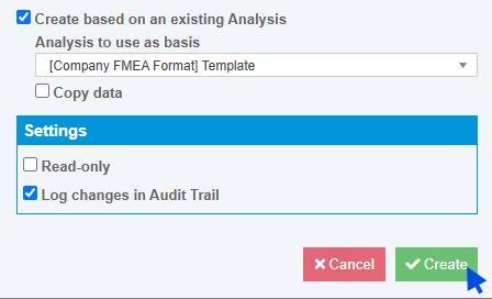 How do I use a custom template in Relyence FMEA?